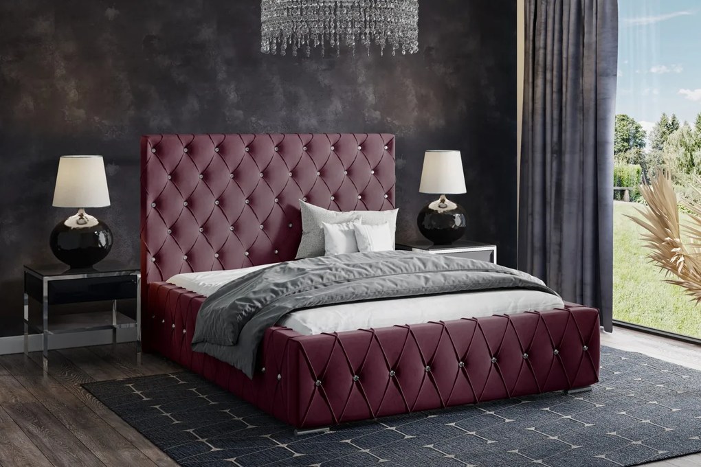 Postel MODEL 06 140x200 bordó - MAGIC VELVET 2229