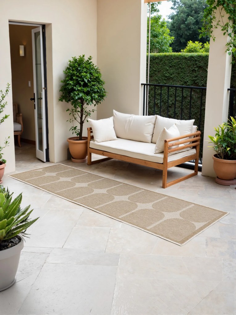 NORTHRUGS, Běhoun Duet Bowen 106245 Beige/White - na ven i na doma, 80x250, béžová, chodba / předsíň