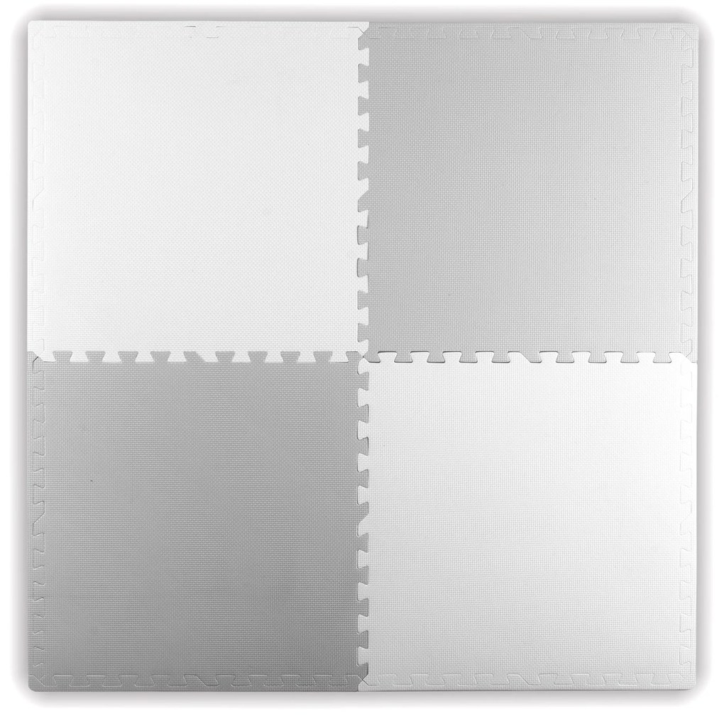 Velká pěnová podložka Ricokids puzzle 60x60 cm 4 ks bílá a šedá pro děti