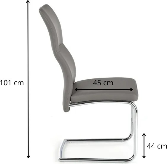 Jídelní židle Arco eko kůže chrom/popelavě šedá