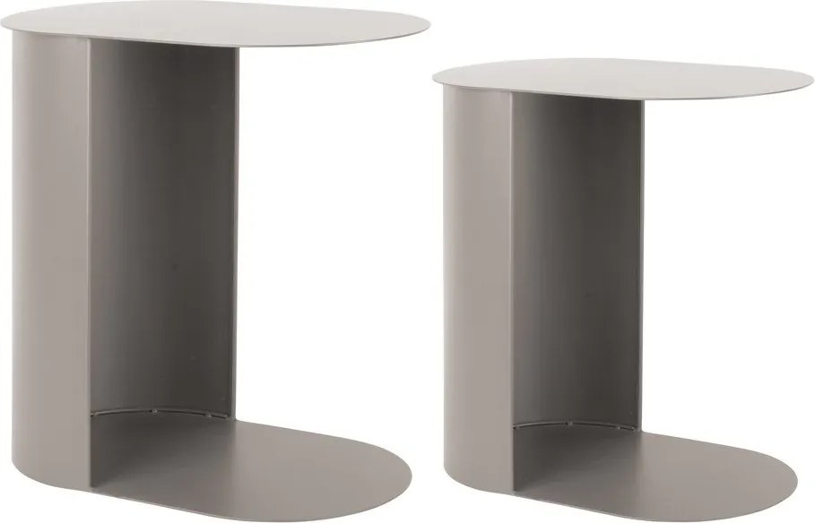 Kovové odkládací stolky v sadě 2 ks 30x45 cm Riqueza Oval – Leitmotiv