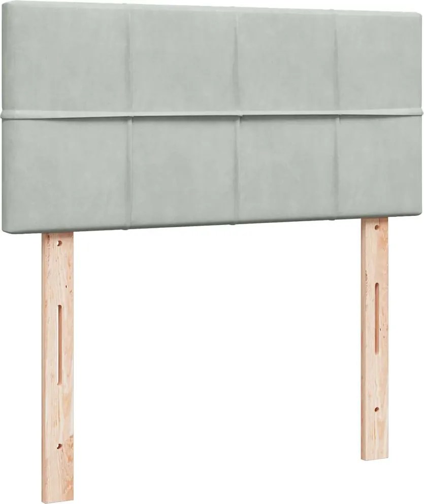 Box spring postel s matrací světle šedá 80 x 200 cm samet 3287590