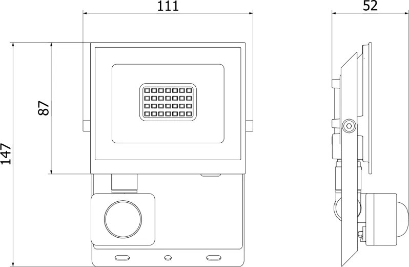 Mexen Luxpro+ LED reflektor s pohybovým senzorem, 20W, studená - 6500K, 2200 lm, bílá - L236-020-65-20