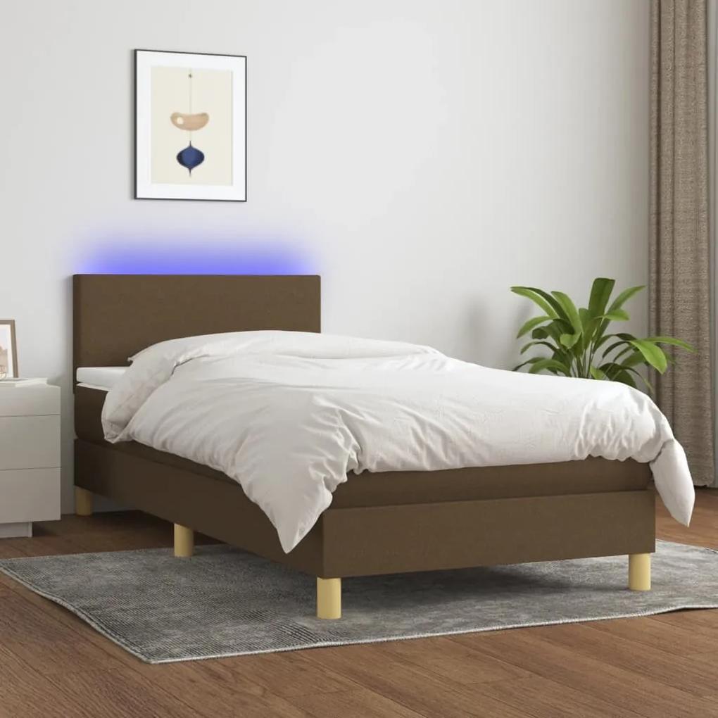 vidaXL Box spring postel s matrací a LED 80 x 200 cm textil [3133513] Barva: Černá