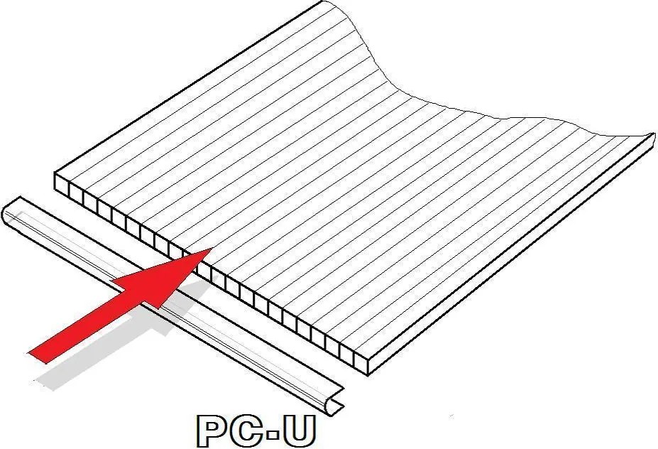 LANIT PLAST, s.r.o. PC U-profil 8 mm pro skleník, délka 2,10 m (1 ks) LG2362