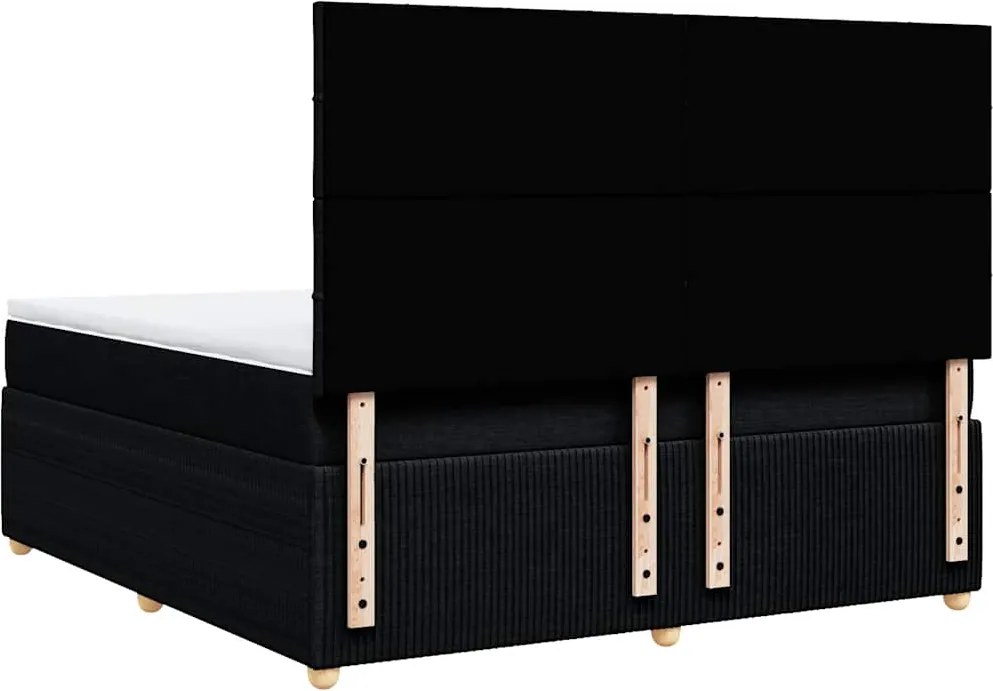 Box spring postel s matrací černá 180x200 cm textil 3292137