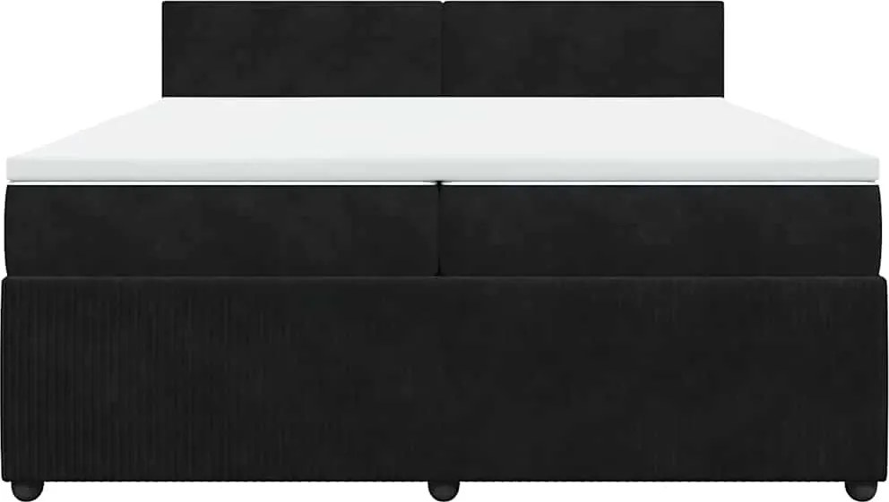 Box spring postel s matrací černá 200x200 cm samet 3290126
