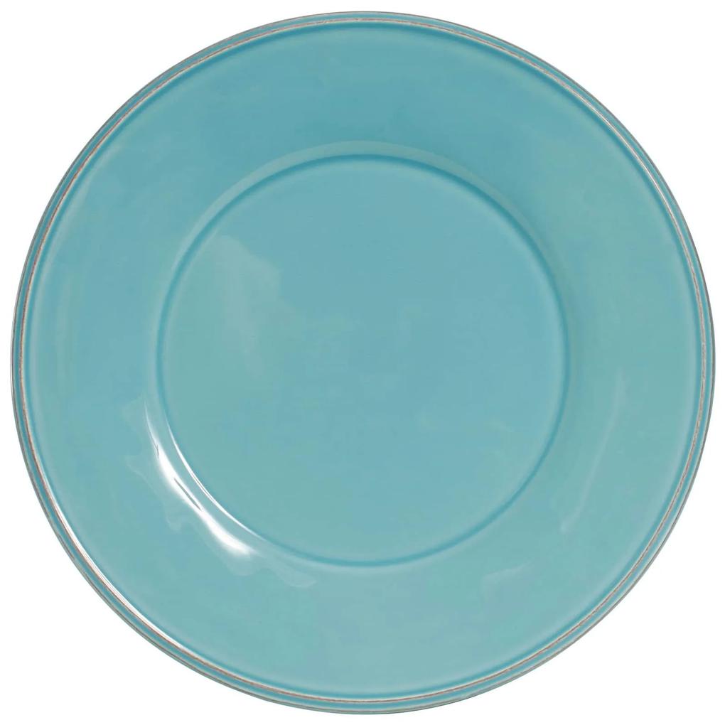 CÔTÉ TABLE Keramický talíř Constance Turquoise 28,5 cm, modrá barva, keramika