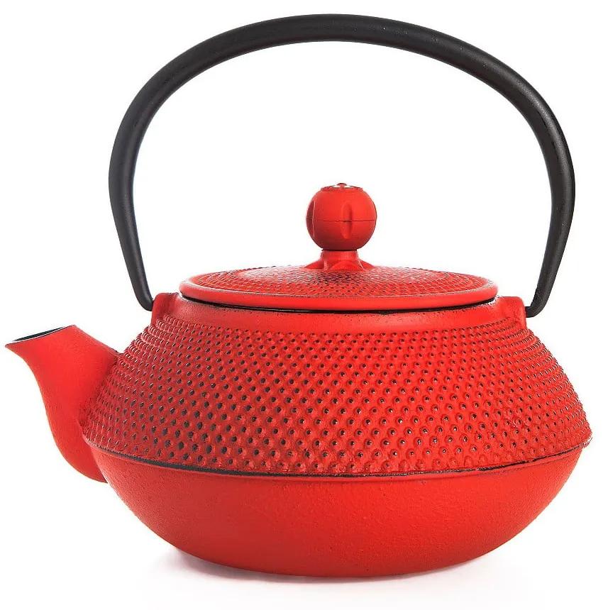 Červená litinová čajová konvice TasevLinden, objem 750 ml