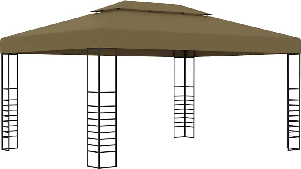 Altán se světelnými LED řetězy 3 x 4 m taupe 3070310