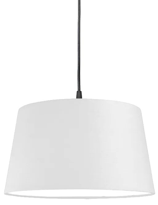 Moderní závěsná lampa černá s bílým odstínem 45 cm - Pendel