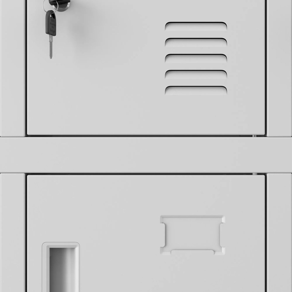 Šatní skříň s 20 uzamykatelnými boxy, šedá, 1360x1720x450 mm: ROBERT