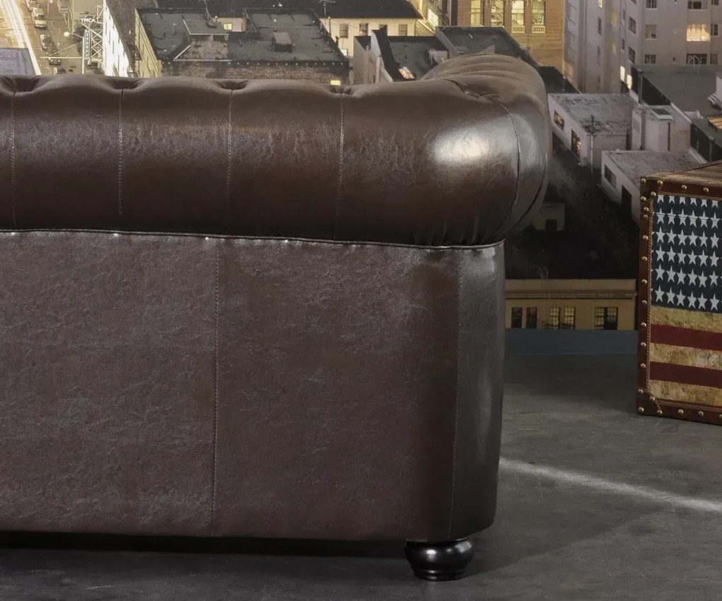 ASKONT Chesterfield Bis antique brown Pohovka 3M