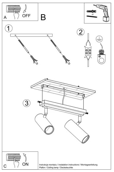 Sollux SL.0496 - Bodové svítidlo DIREZIONE 2xGU10/40W/230V bílá