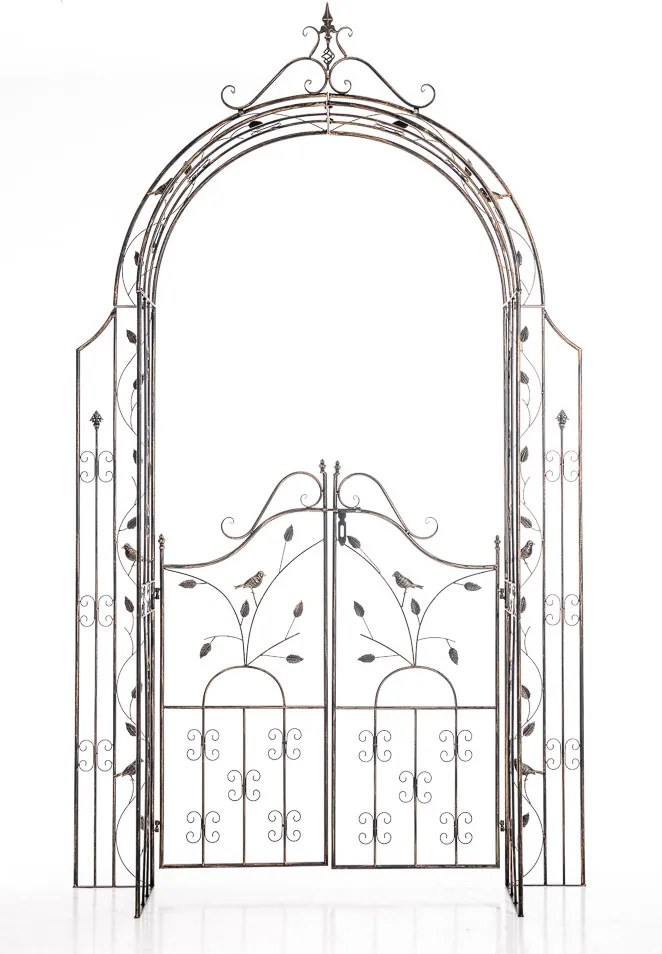 Pergola na popínavé rostliny GS22232 s brankou  - Bronzová