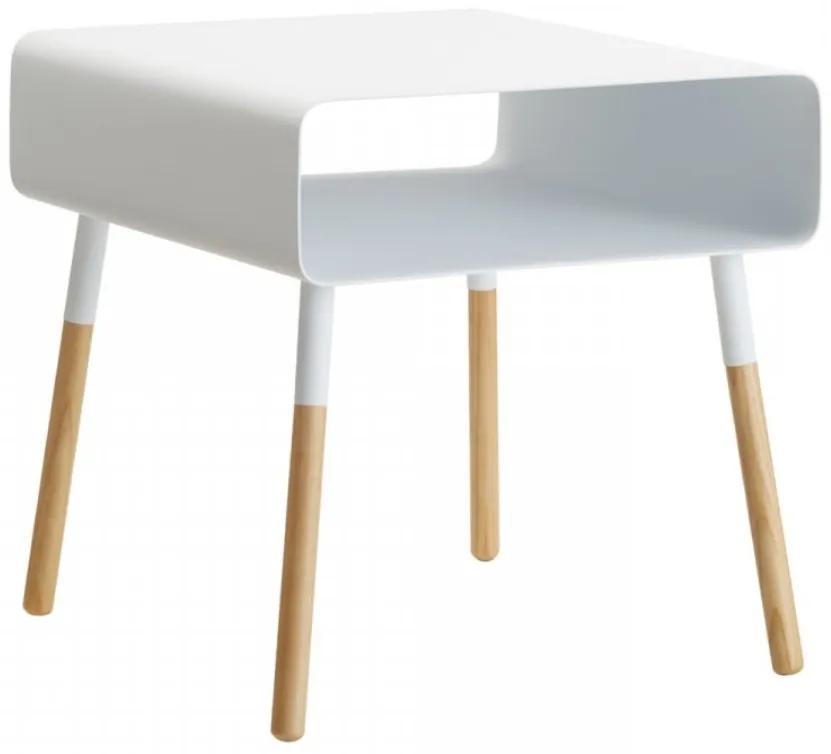 OnaDnes -20% Bílý kovový odkládací stolek Yamazaki Plain 35 x 35 cm
