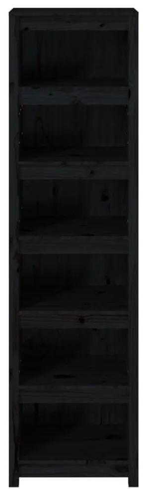 Petromila Knihovna černá 50x35x183 cm masivní dřevo borovice