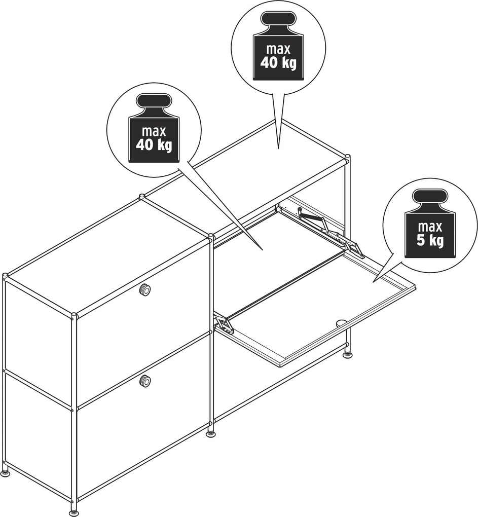 Tchibo - Kovová odkládací skříňka »Cn3« se 4 výklopnými dvířky - barva: hnědá