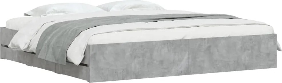 Rám postele se zásuvkami betonově šedý 180 x 200 cm kompozit 3207255