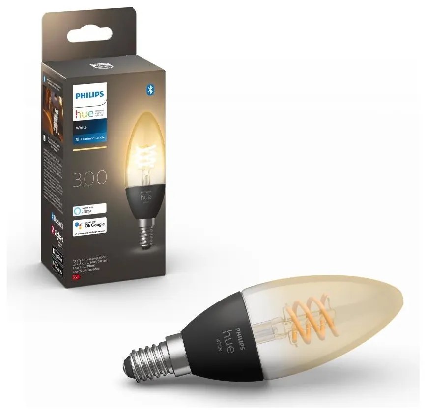 LED Stmívatelná žárovka Philips Hue WHITE FILAMENT E14/4,5W/230V 2100K