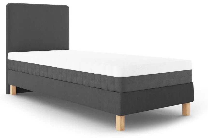 Tmavě šedá jednolůžková postel Mazzini Beds Lotus, 90 x 200 cm