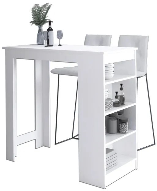 Barový stůl 115cm bílý