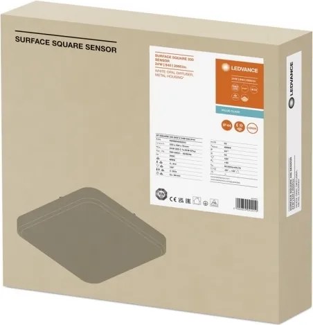 LED svítidlo LEDVANCE SF Square 24W 4000K 330mm IP44 s pohybovým čidlem