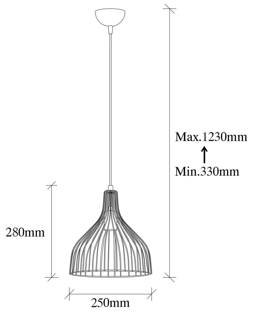 Závěsný lustr Cafu III zlatý