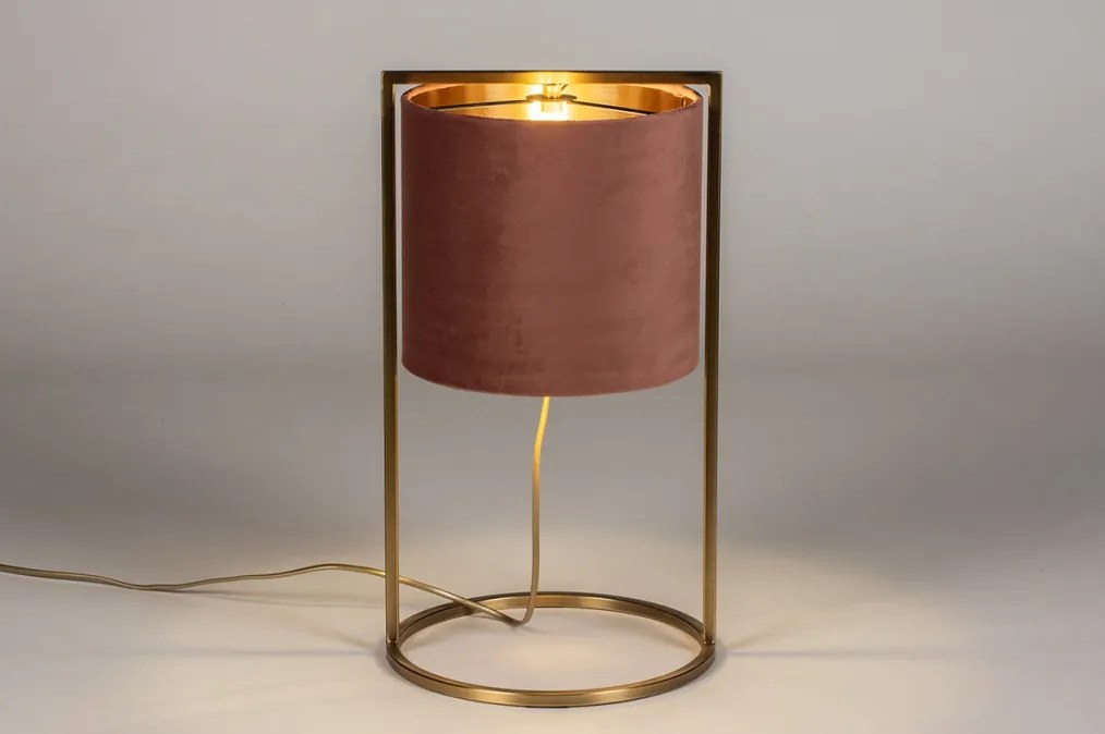 Stolní lampa Burnham Brown and Gold