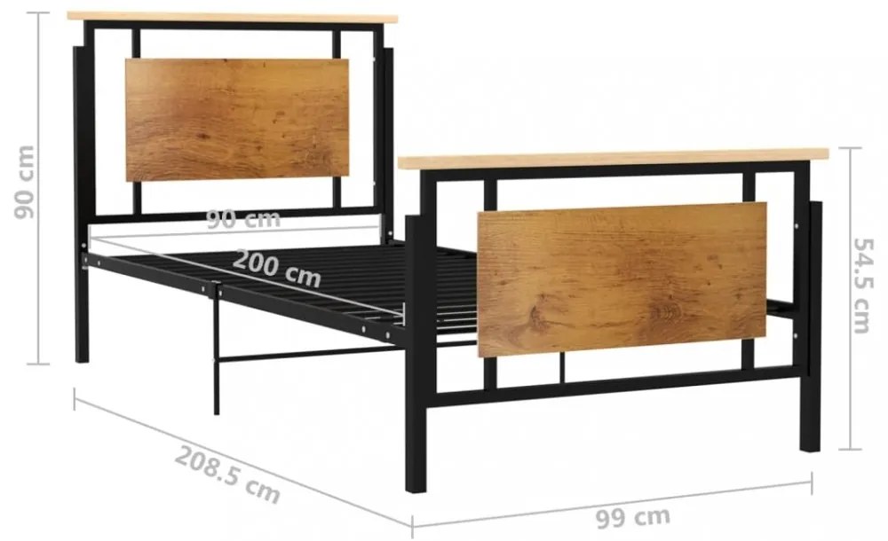 Postel kov / masivní dub / MDF Dekorhome