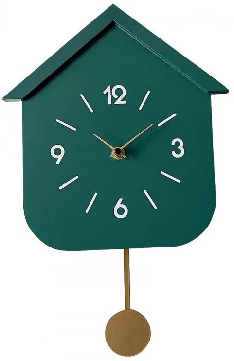BIZZOTTO Nástěnné hodiny s kyvadlem HOME zelené 37,5 cm 0182444