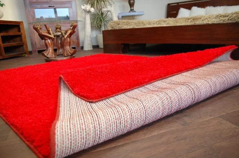 Kusový koberec SHAGGY Izebelie 5cm červený