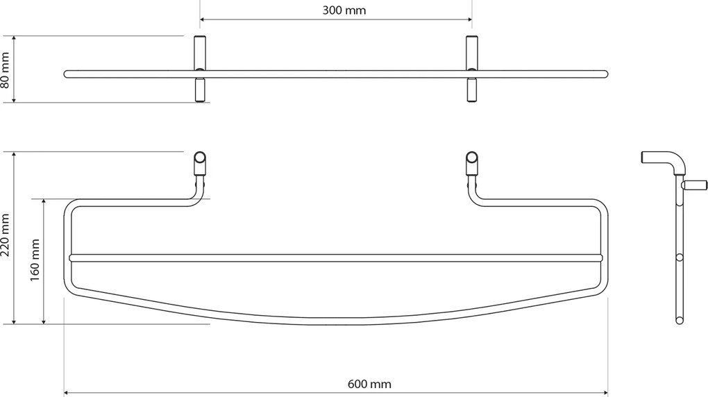 Sapho sušák ručníků na otopná tělesa 214 x 600 mm chrom 1306-09N