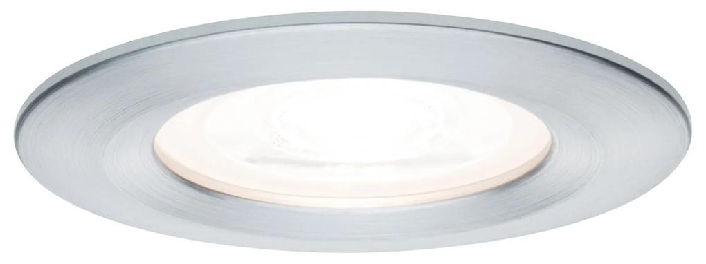 Zapuštěné světlo PAULMANN Vestavné svítidlo LED Nova kruhové 1x6,5W GU10 hliník broušený nevýklopné 3-krokové-stmívatelné 934.79 P 93479 93479