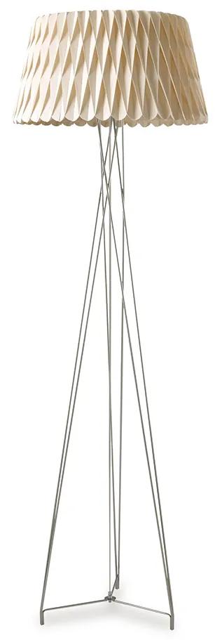 Designová stojací lampa z dřevěné dýhy Lola Floor  Designová stojací lampa z dřevěné dýhy Lola Floor Barva nohy: Matný nikl, Dekor: Slonovinově bílý