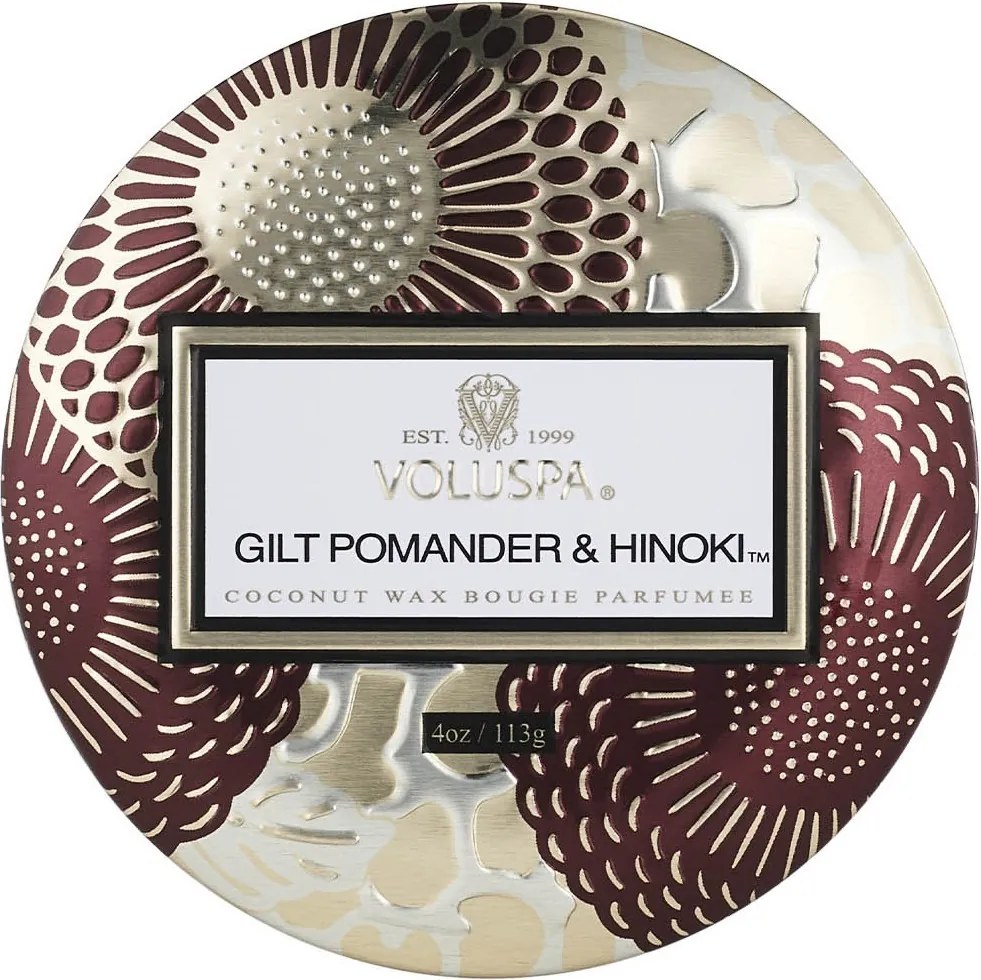 Voluspa svíčka Gilt Pomander & Hinoki, 113 g