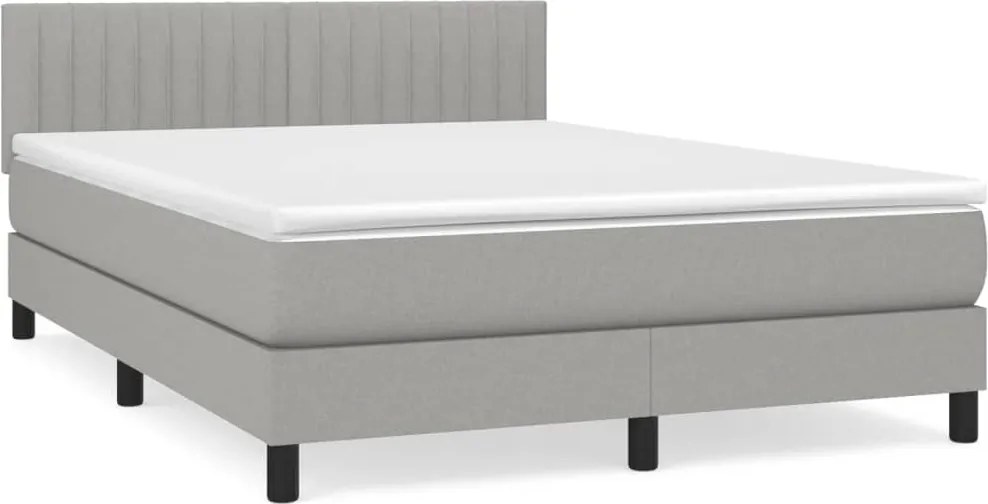 Box spring postel s matrací světle šedá 140 x 190 cm textil 3140209