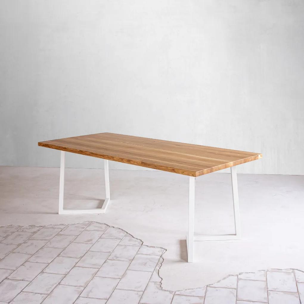KULHÁNEK Jídelní stůl s rovnou hranou a kovovou podnoží "V" Velikost desky: 150x80 cm, Odstín podnože: antracit - RAL 7016