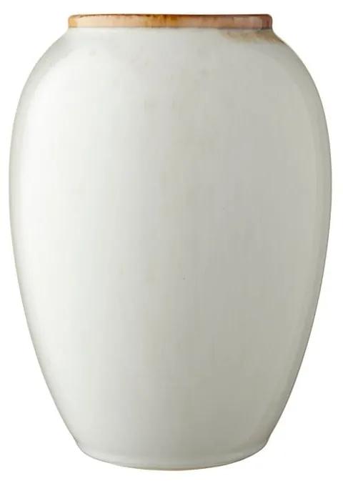 Krémová kameninová váza Bitz Basics Cream, výška 20 cm