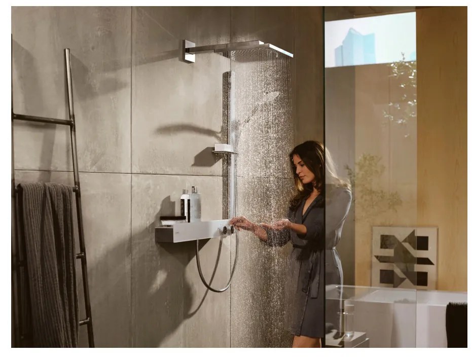 Hansgrohe Raindance E, hlavová sprcha 300 1jet EcoSmart se sprchovým ramenem, chromová, HAN-26239000