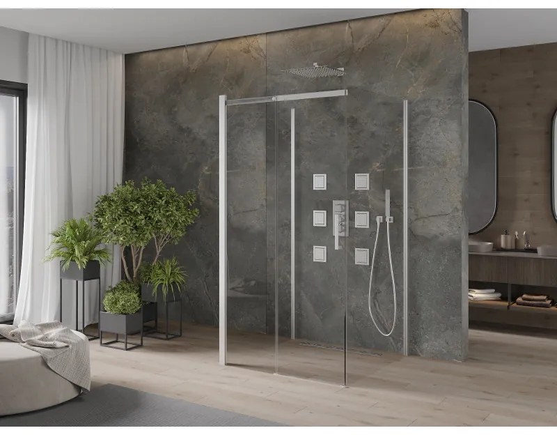 Mexen Omega 3-stěnový sprchový kout 100x100 cm, 8mm čiré sklo - chromový profil, 825-100-100-01-00-3S