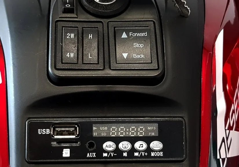 LEAN CARS Elektrická čtyřkolka XMX607 červená lakovaná, LED světla, MP3