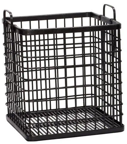 Hübsch Bambusový koš Square Black - L