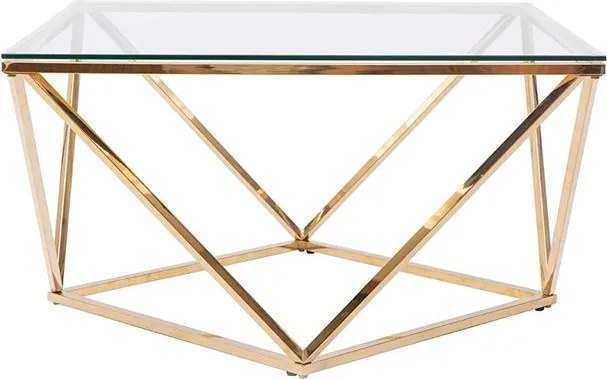 Tutumi Tutumi, skleněný konferenční stolek Glamour 80x80x45 CS-14G, zlatá, KRZ-06585