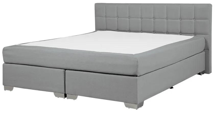Kontinentální postel čalouněná 160 x 200 cm světle šedá ADMIRAL