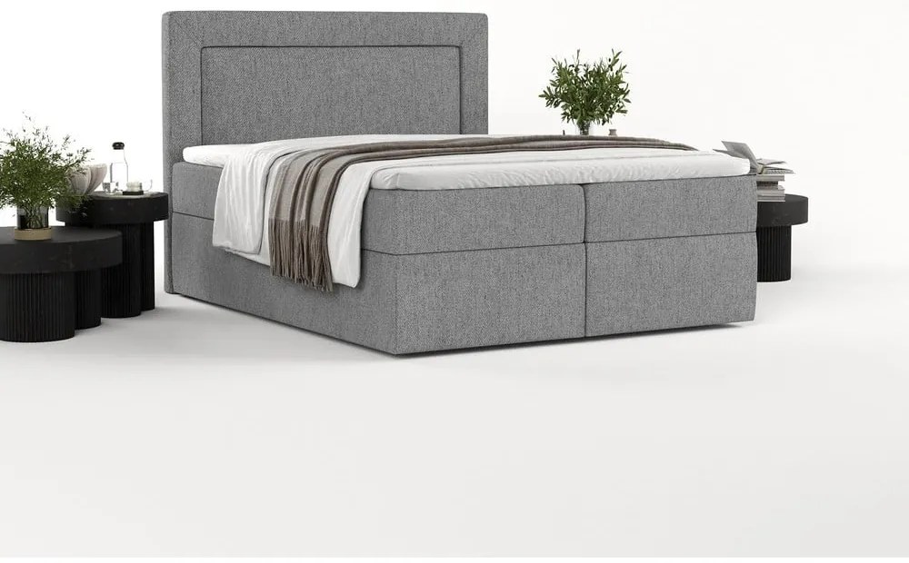 Šedá boxspring postel s úložným prostorem 160x200 cm Imagine – Maison de Rêve
