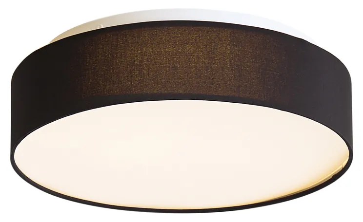 Chytré stropní svítidlo černé 35 cm vč. LED a dálkového ovládání - Flat Drum