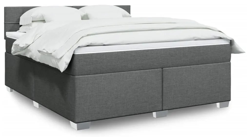 Box spring postel s matrací tmavě šedá 180x200 cm textil 3288268