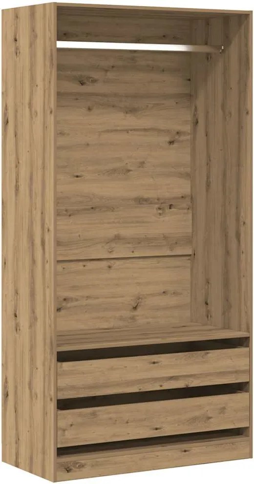 Šatní skříň dub artisan 100 x 50 x 200 cm kompozitní dřevo 3318627