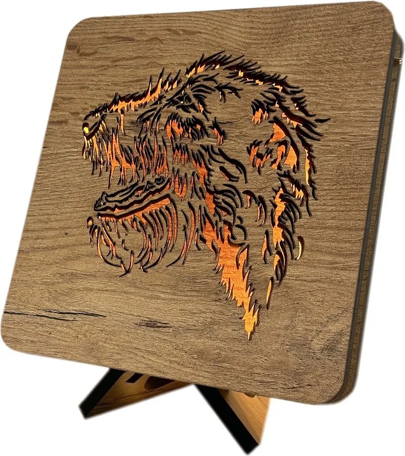 Li-Go "Vlkodav" lampa 19x19 cm provedení povrchu: dub